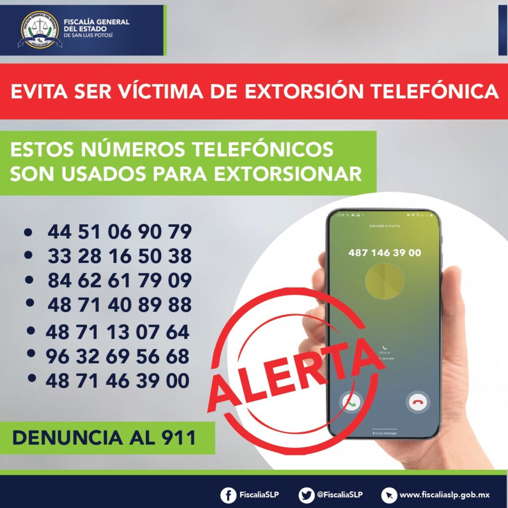 Fiscalía de SLP alerta sobre casos de extorsión telefónica — Amanecer ...